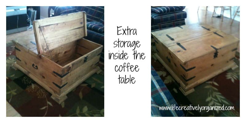 coffee table storage - LIFE, CREATIVELY ORGANIZED