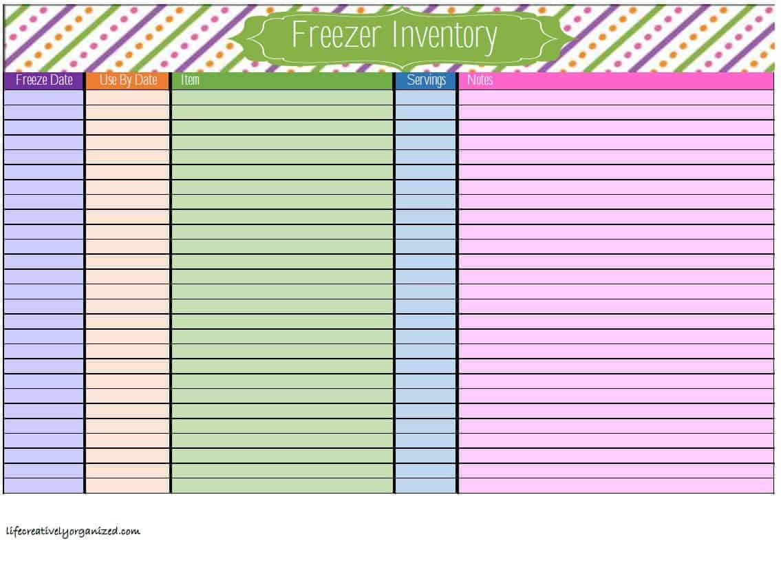 freezer inventory - LIFE, CREATIVELY ORGANIZED