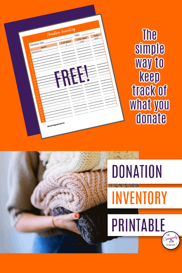 Donation Inventory Sheet - LIFE, CREATIVELY ORGANIZED